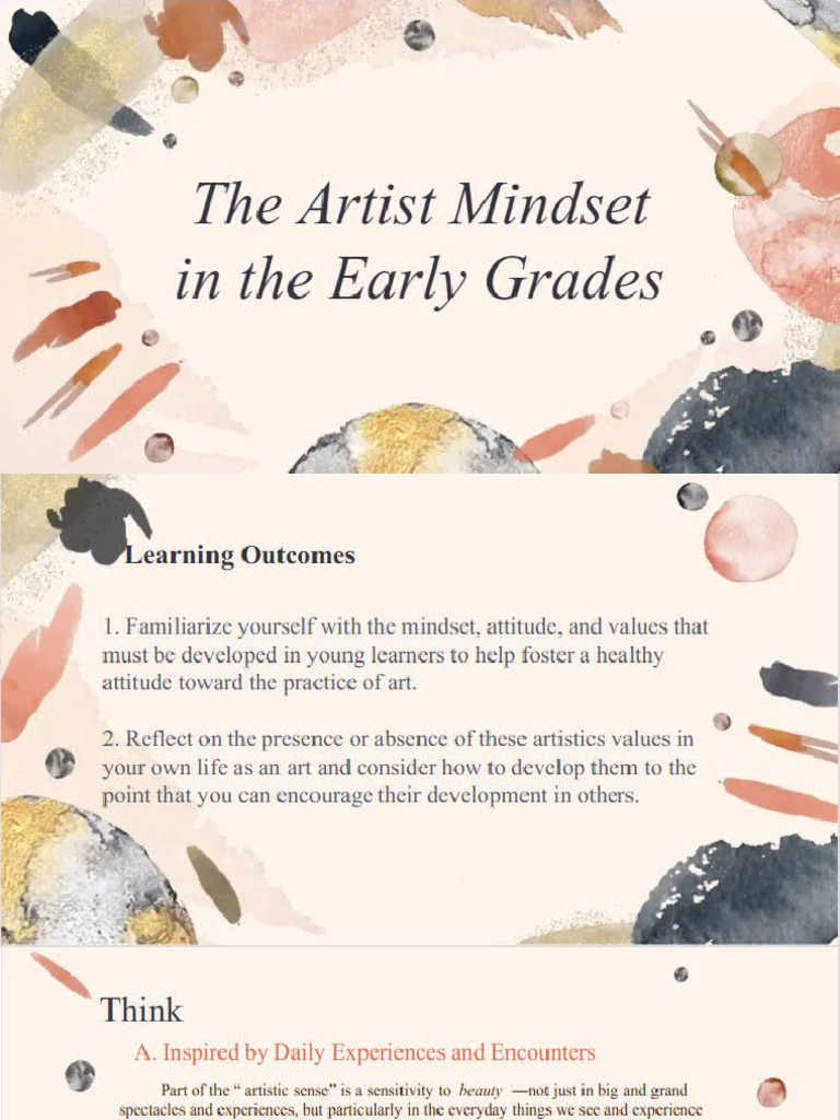 Lesson 2 The Artist Mindset in The Early Grades | PDF