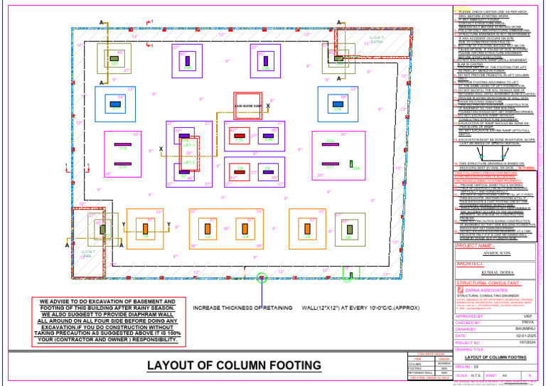 Layout of Column Footing: C19 C20 C21 C22 | PDF | Building ...