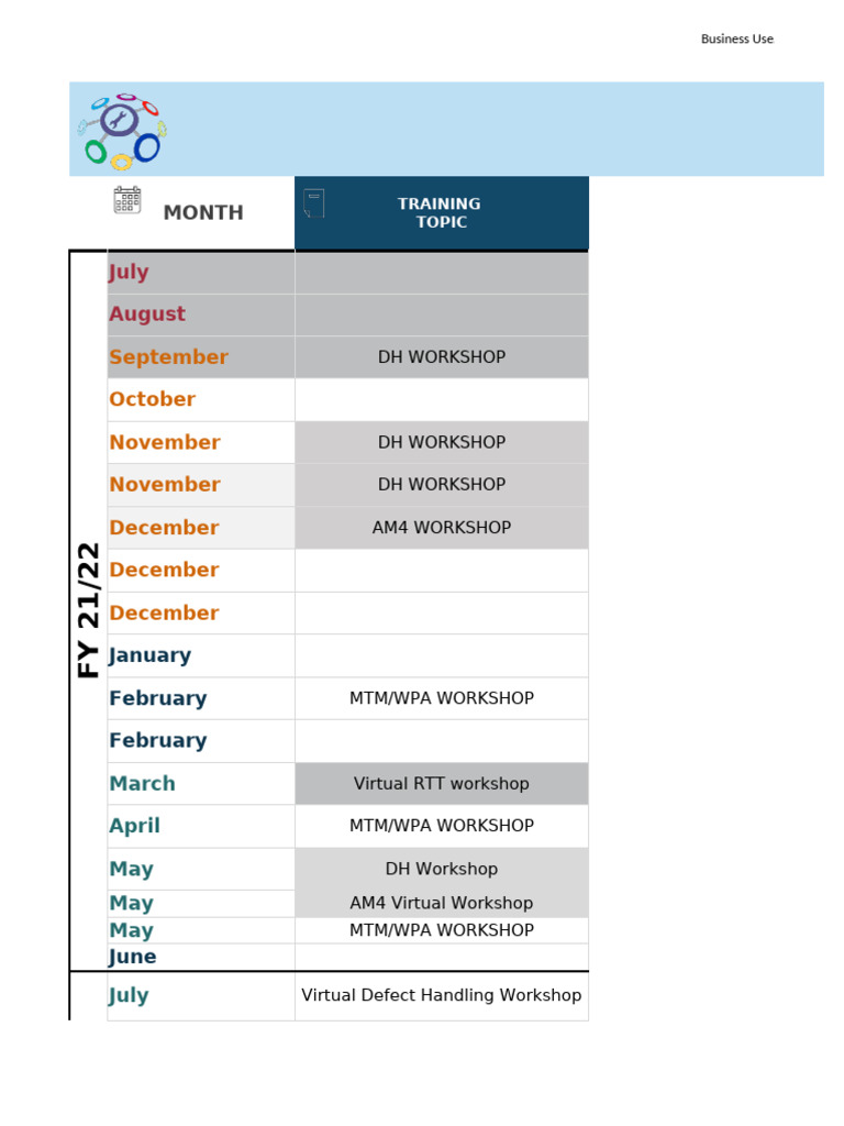 Business Training Workshop Schedule | PDF