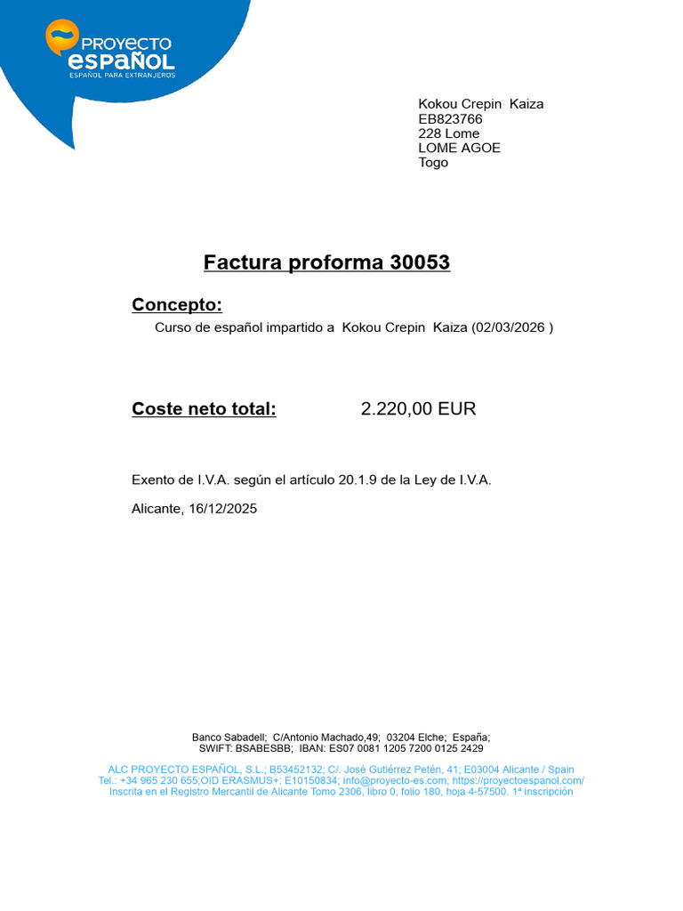 Factura Proforma 30053 2 | PDF