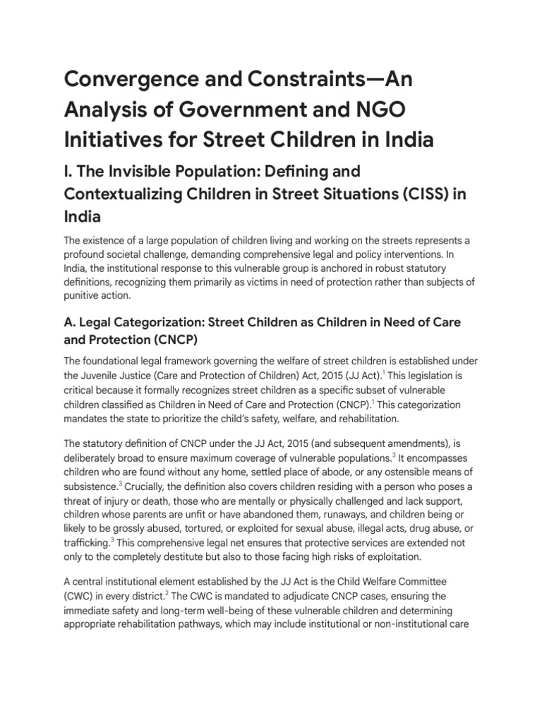 Government and NGO Support for India's Street Children | PDF | Non ...