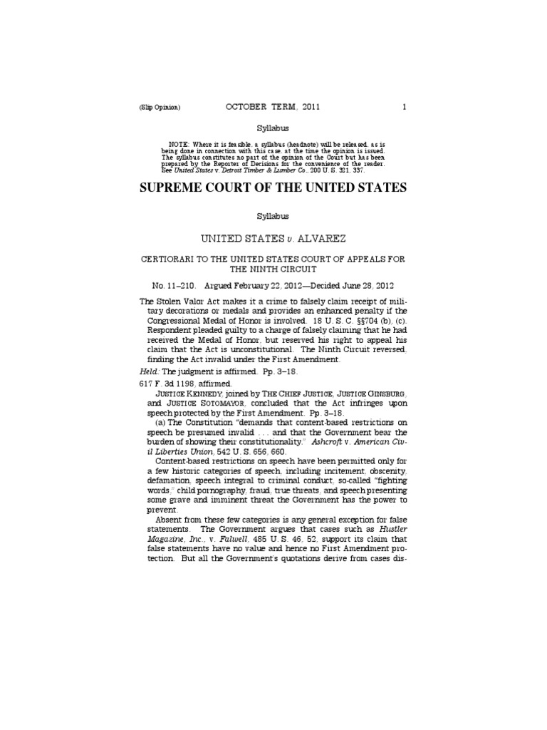 United States v. Alvarez | PDF