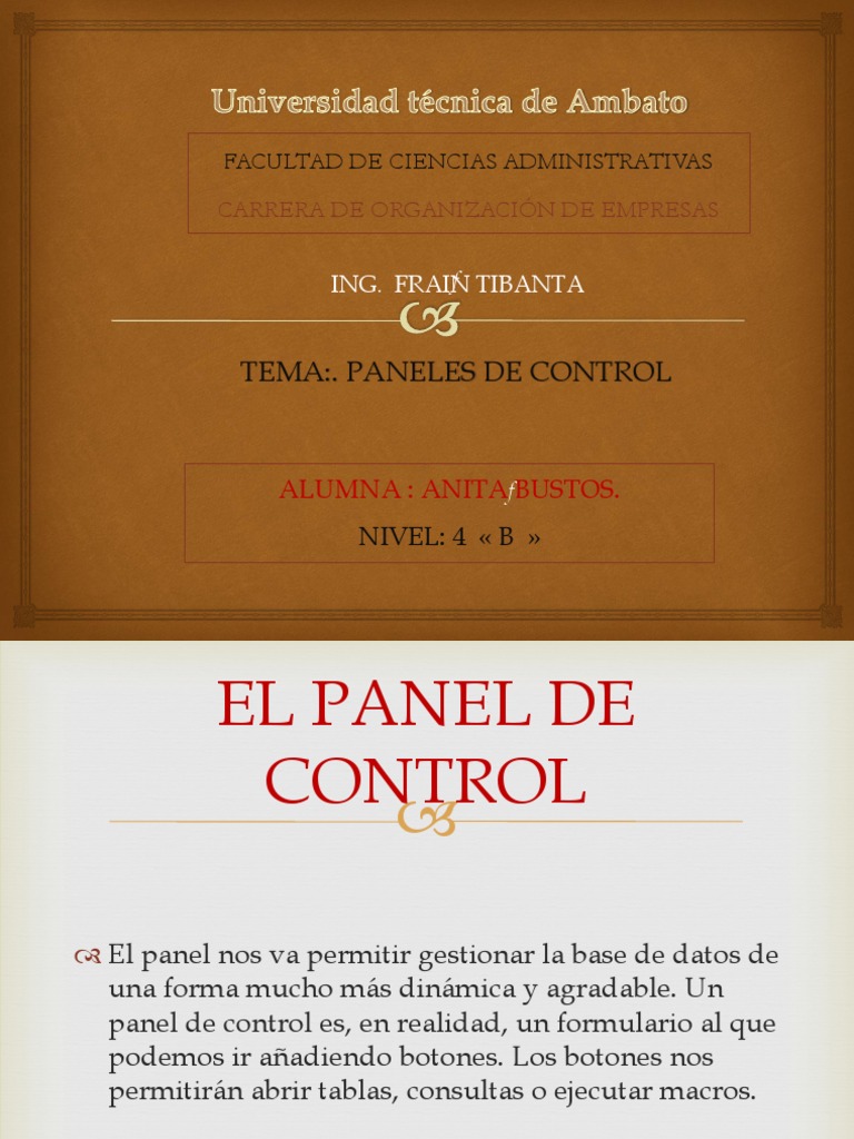 Paneles de Control (Access) | PDF | Ventana (informática) | Point and Click