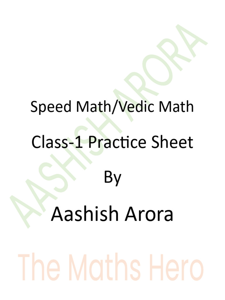 Speed Math Practice Sheets for Kids | PDF