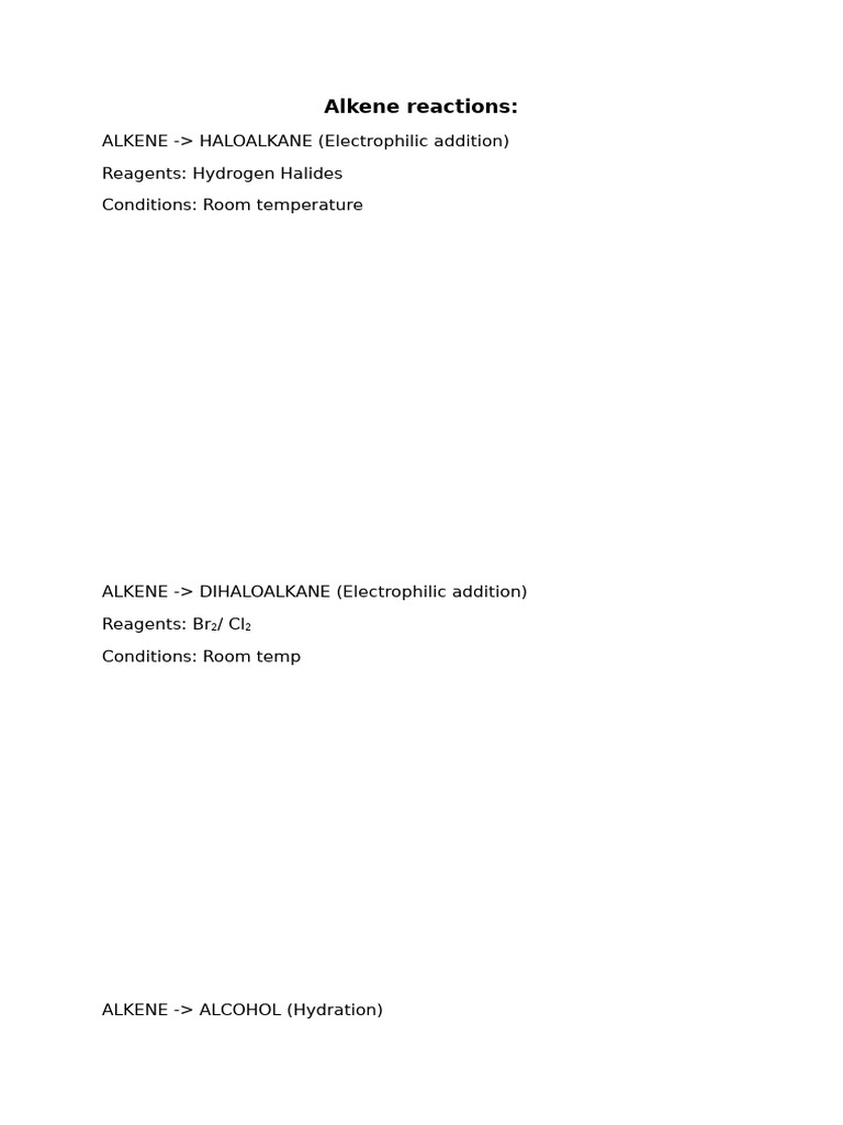 Alkene Reactions | PDF