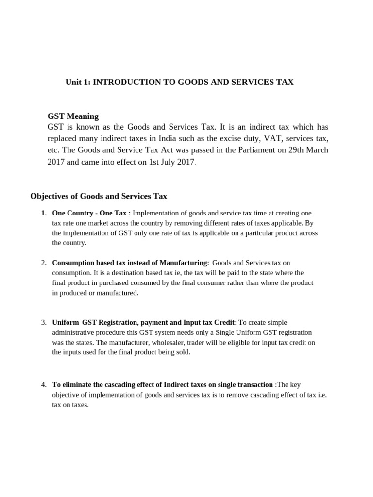 Overview of Goods and Services Tax (GST) | PDF | Taxes | Value Added Tax