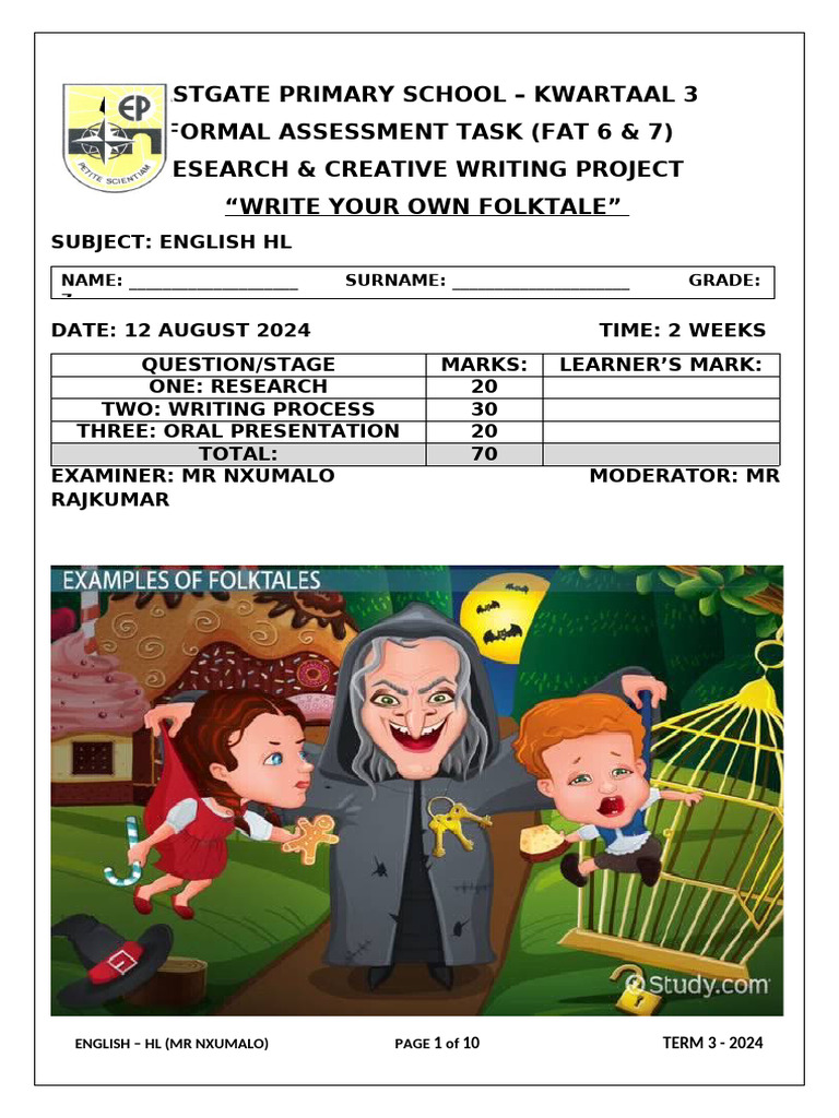 Eastgate School Folktale Project Guide | PDF | Fable | Legends