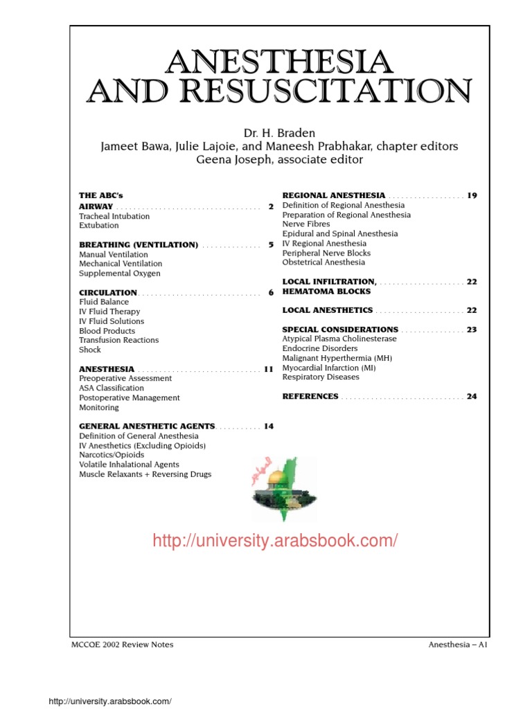 Anesthesia and Resuscitation | PDF | Shock (Circulatory) | Anesthesia