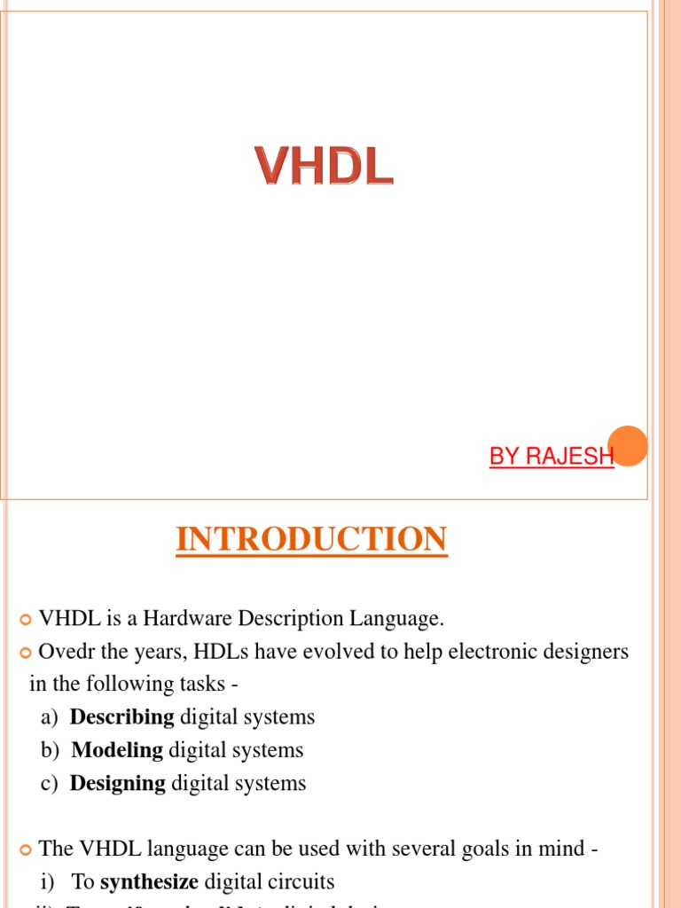 VHDL ppt1 | PDF | Vhdl | Hardware Description Language