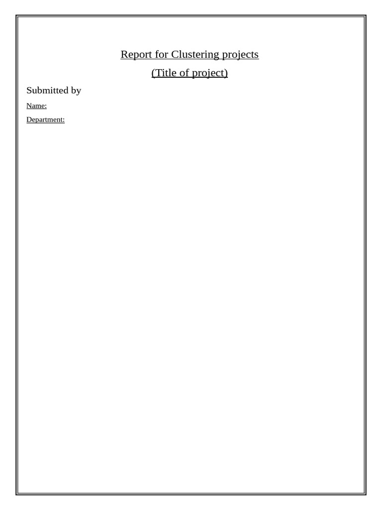 Clustering Projects Report Overview | PDF | Cluster Analysis | Machine ...