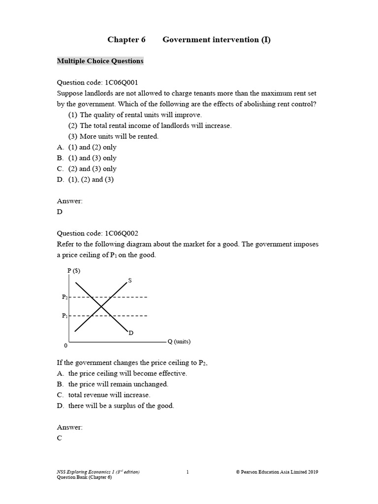 Government Intervention in Economics Quiz | PDF | Economic Equilibrium ...
