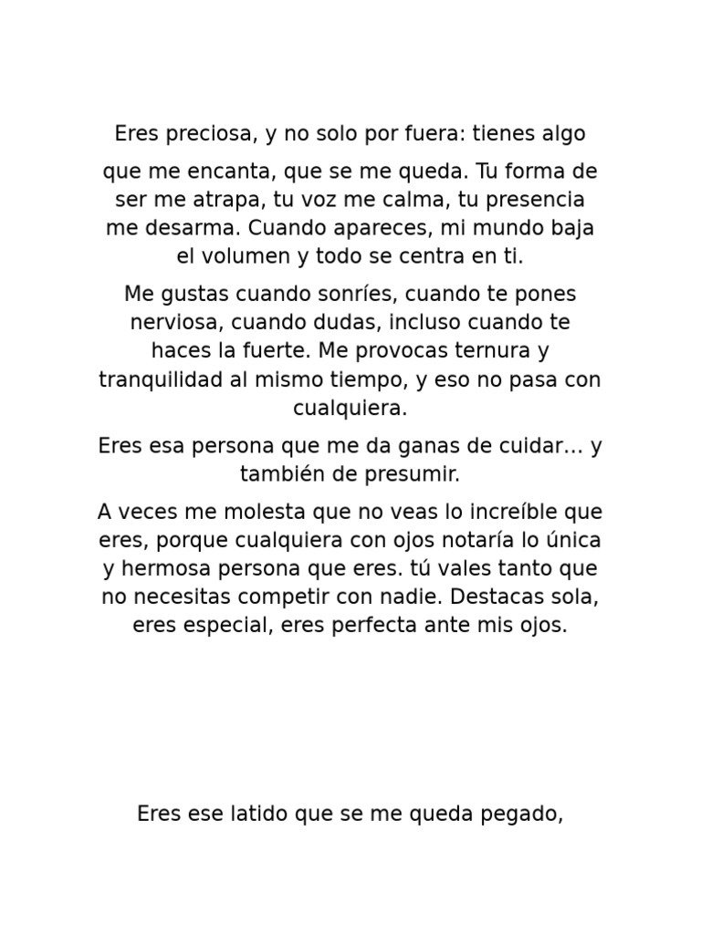 Mi Amor Por Ti Es Como Este Poema Tan Grand | PDF