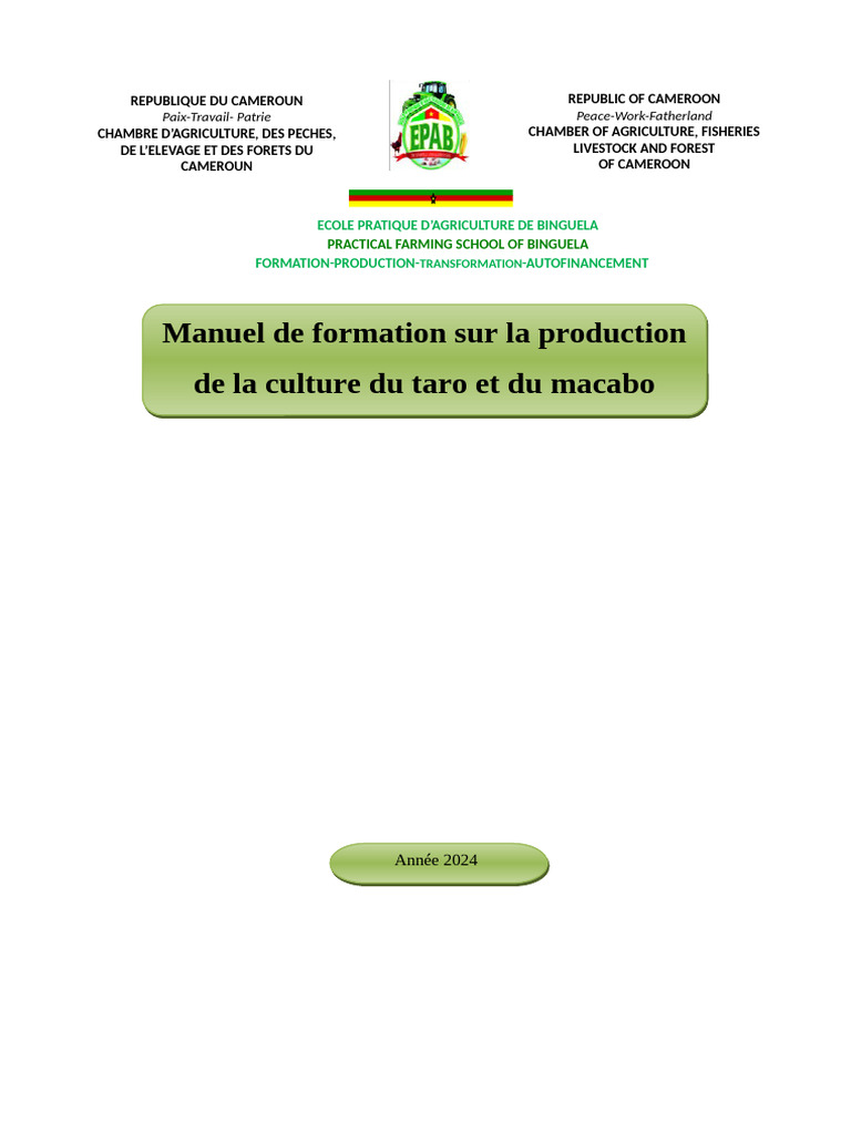 Formation sur la culture du taro et macabo | PDF | Plantes | Agriculture