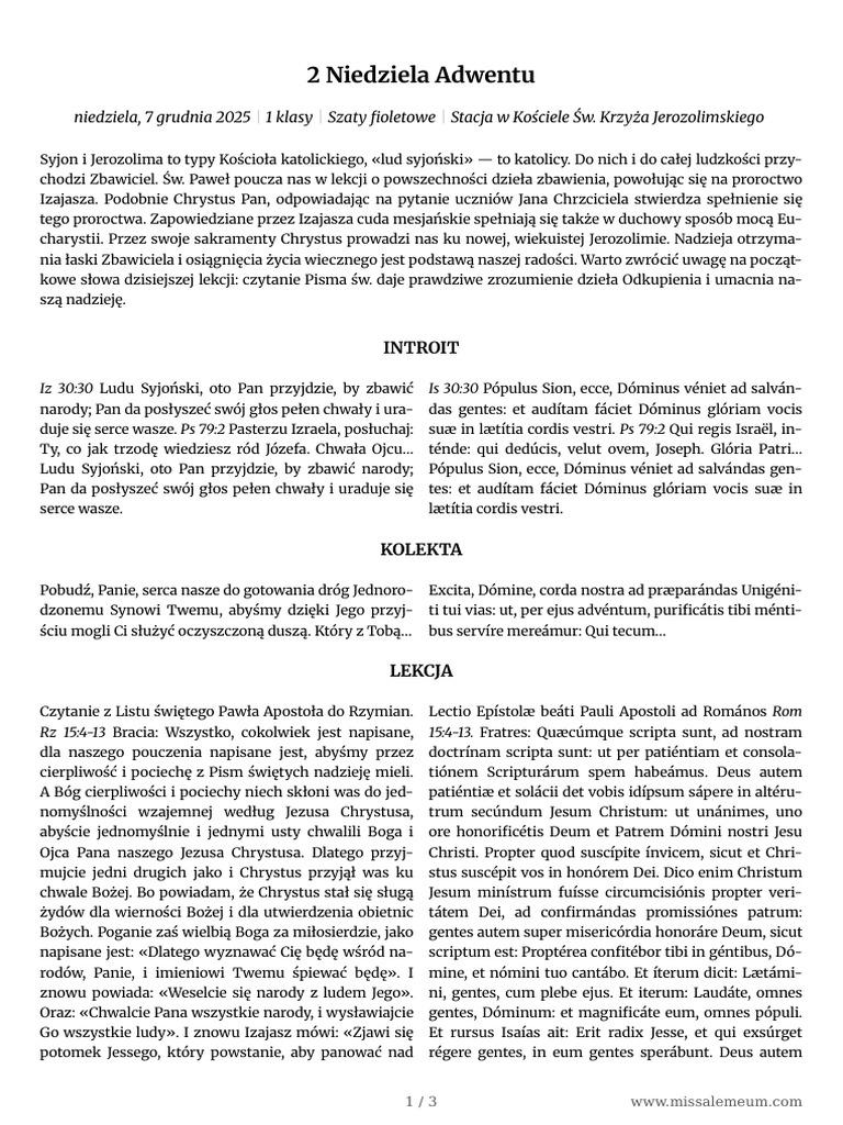 2 Niedziela Adwentu | PDF