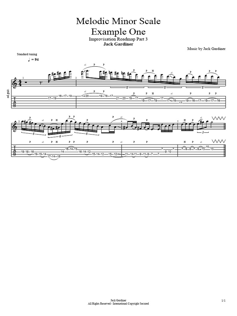 Melodic Minor Scale Improvisation Guide | PDF | Musicology | Music Theory