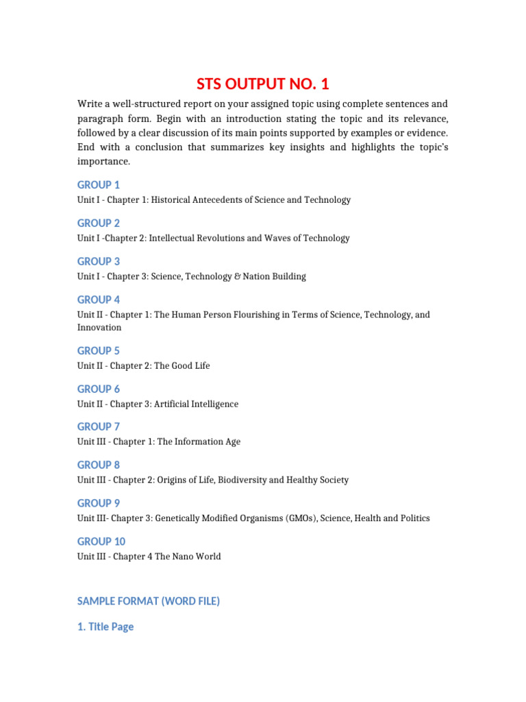 STS Lecture-Report Groupings | PDF | Science | Cognitive Science