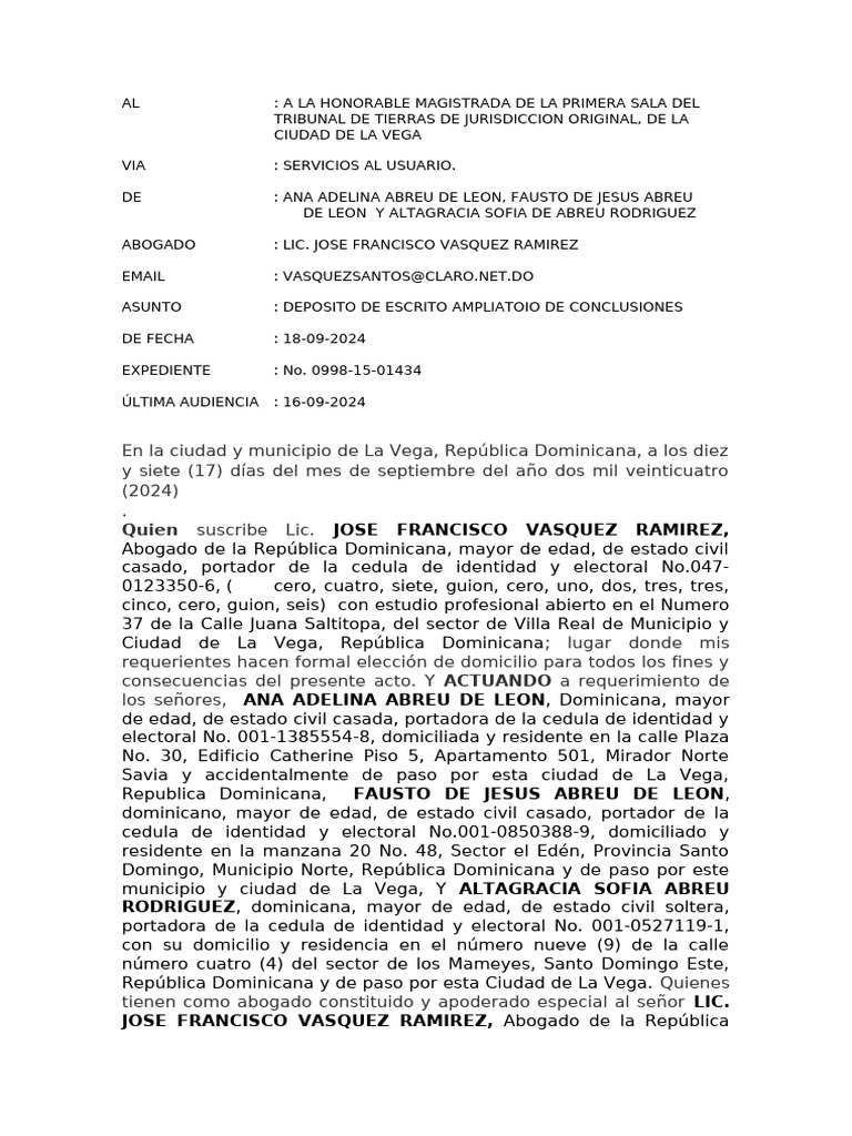 Escrito de Defensa para El Dia 16-09-2024 | PDF | Apelación | Sentencia ...