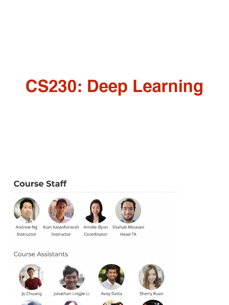 CS230 Deep Learning Course Overview | PDF | Deep Learning | Artificial ...