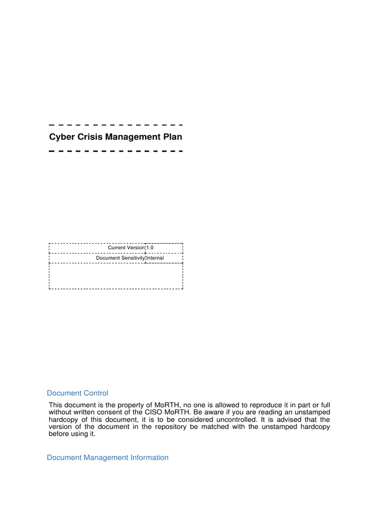 Cyber Crisis Management Plan for MoRTH | PDF | Security | Computer Security