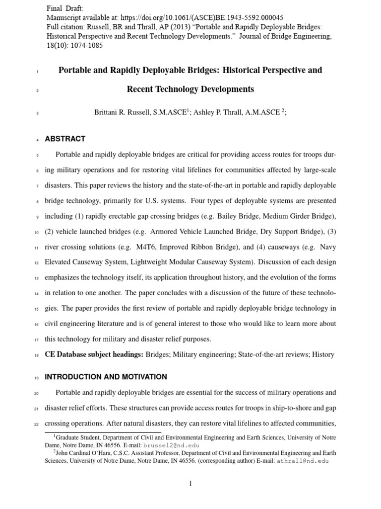 Portable Deployable Bridges: History & Tech | PDF | Truss | Bridge