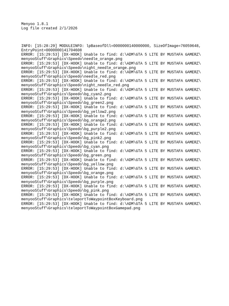 Menyoo Log | PDF