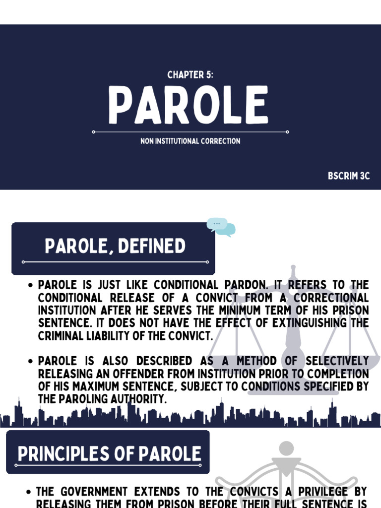 WHAT IS PAROLE? HISTORY (Philippine Settings) | PDF | Parole | Sentence ...