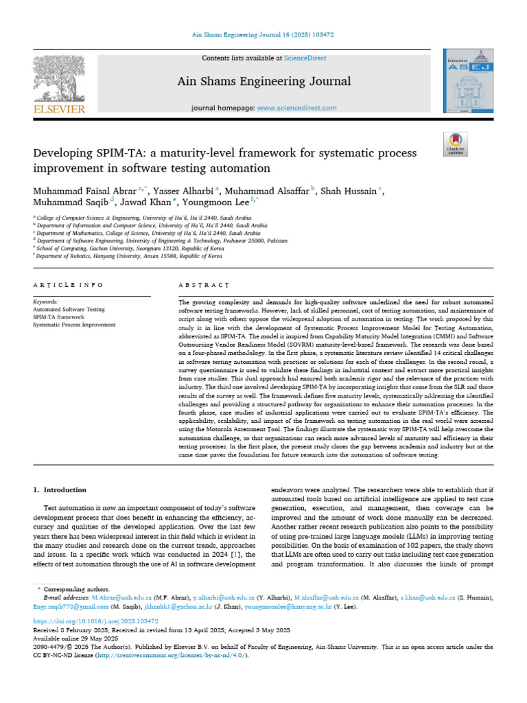 Developing SPIM-TA - A Maturity-Level Framework For Systematic Process ...