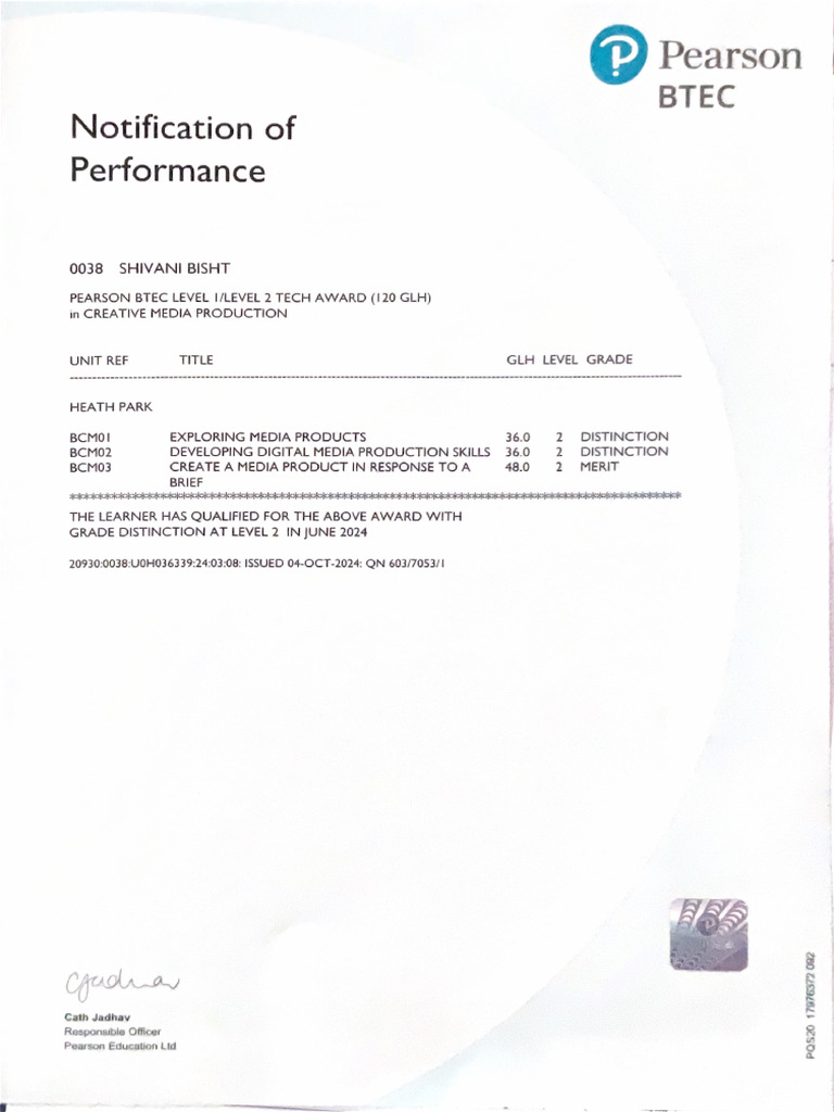 BTEC Level 2 Creative Media | PDF
