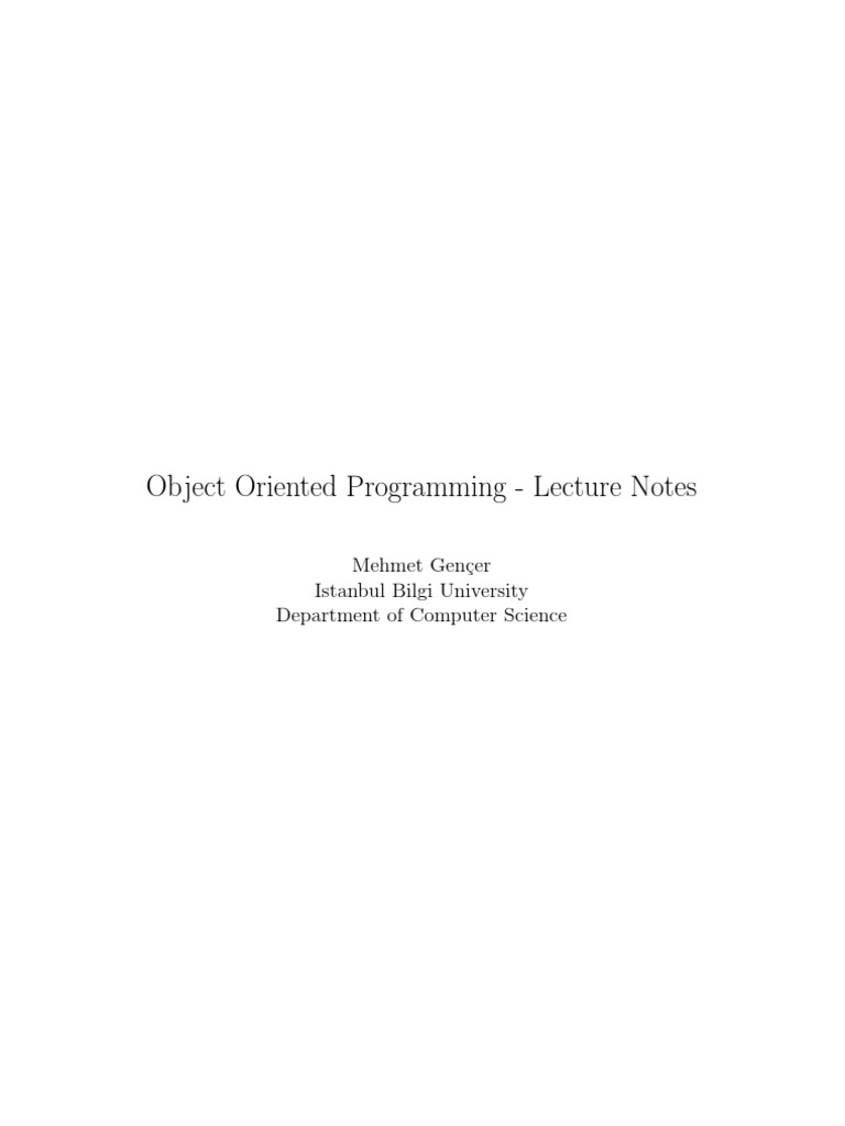 OOP LectureNotes | PDF | Data Type | Method (Computer Programming) OOP LectureNotes | PDF | Data Type | Method (Computer Programming)