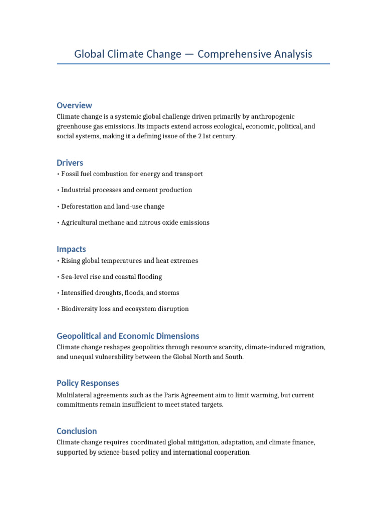 Global Climate Change Analysis | PDF