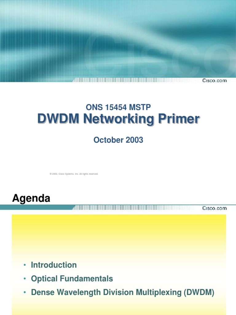 Cisco Dwdm Overview Pdf Wavelength Division Multiplexing