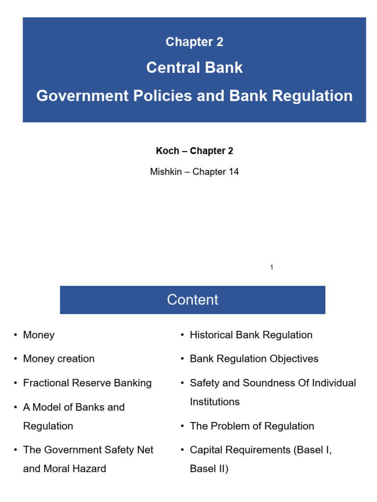 C2. Bank regulation | PDF | Money | Banks
