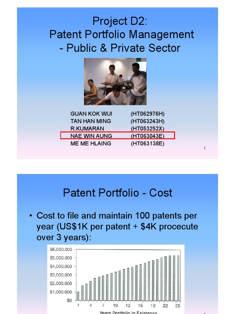 Patent Management Group Project NUS | PDF | Intellectual Property | Patent