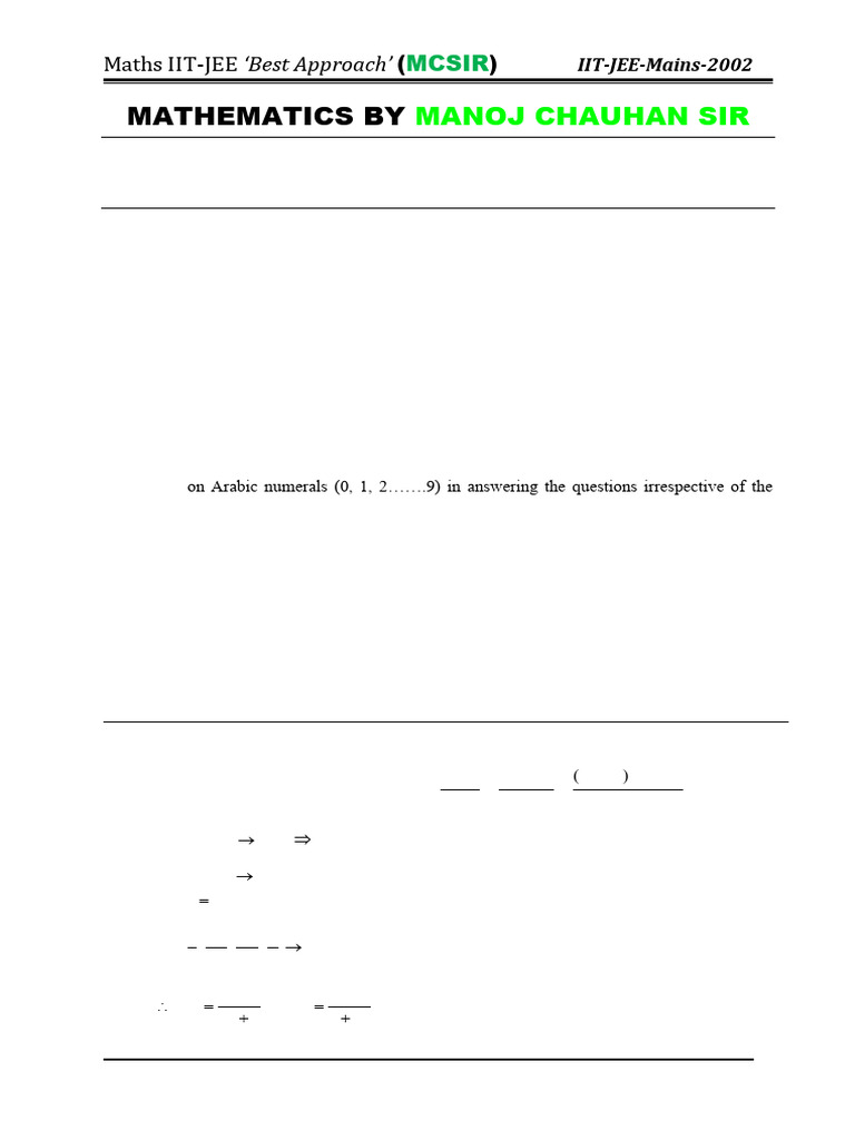15_IIT-JEE-2002_QAS | PDF | Mathematics | Mathematical Objects