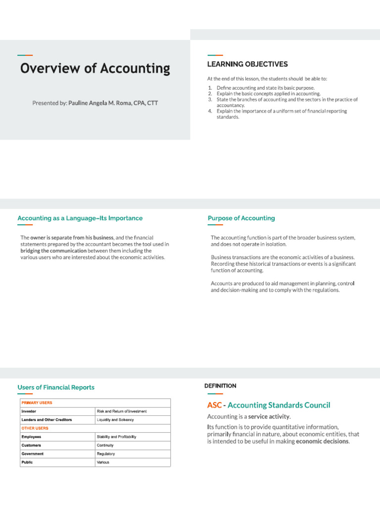 ACC 122 L1 3 Introduction to Acctg Handouts | PDF