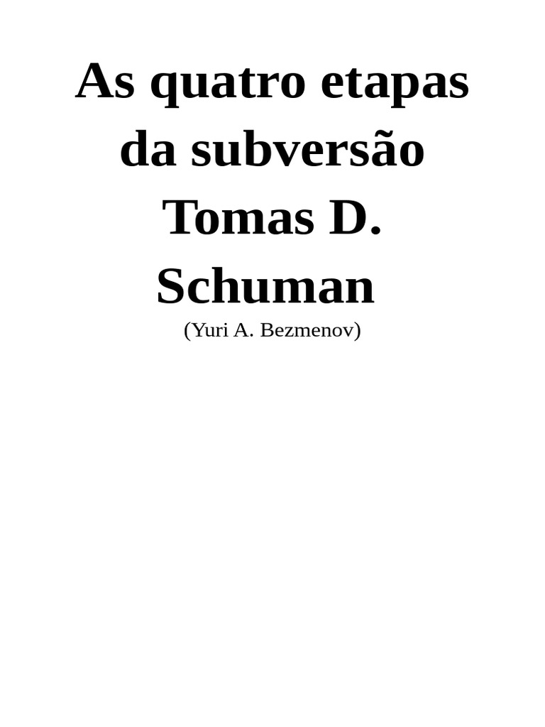 Quatro Etapas da Subversão Ideológica | PDF | Política mundial | União ...