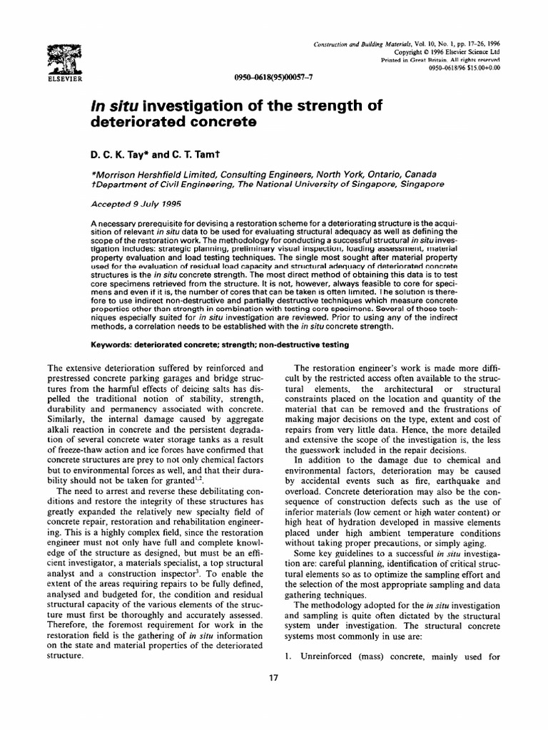 In Situ Strength Testing of Deteriorated Concrete | PDF | Concrete ...