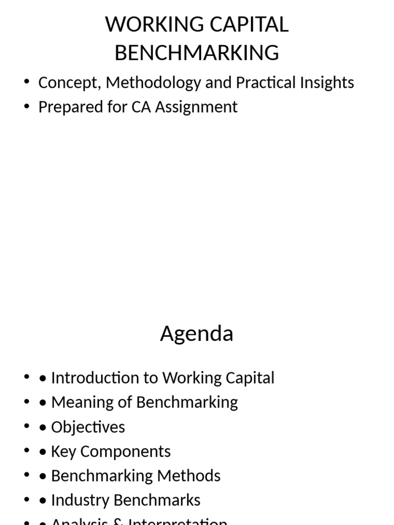 Working Capital Benchmarking Guide | PDF | Working Capital | Benchmarking