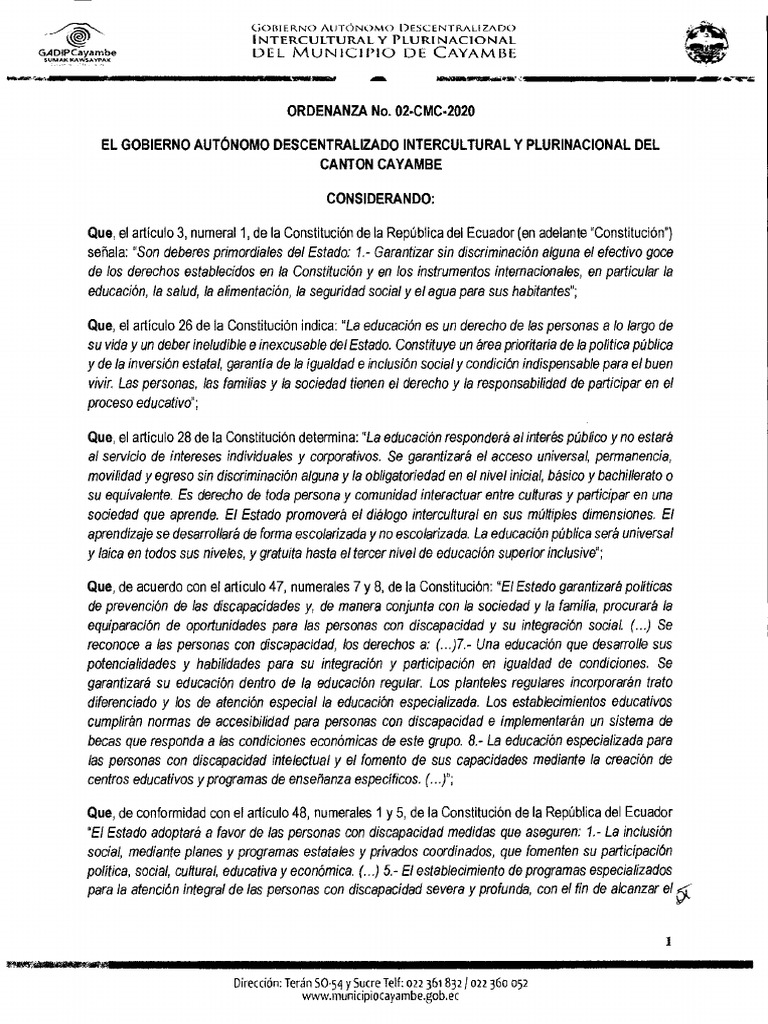 Ord_2 Sustitutiva de Funcionamiento UEMunicipal | PDF