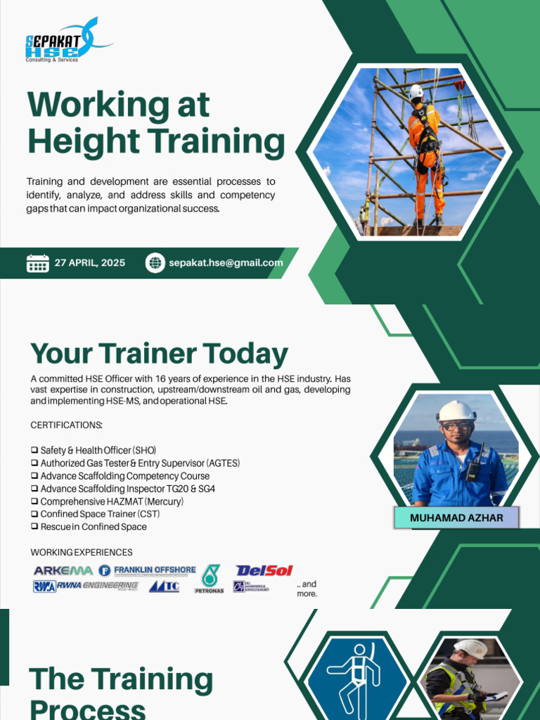 Working at Height Training_Module Sepakat | PDF | Risk | Workplace