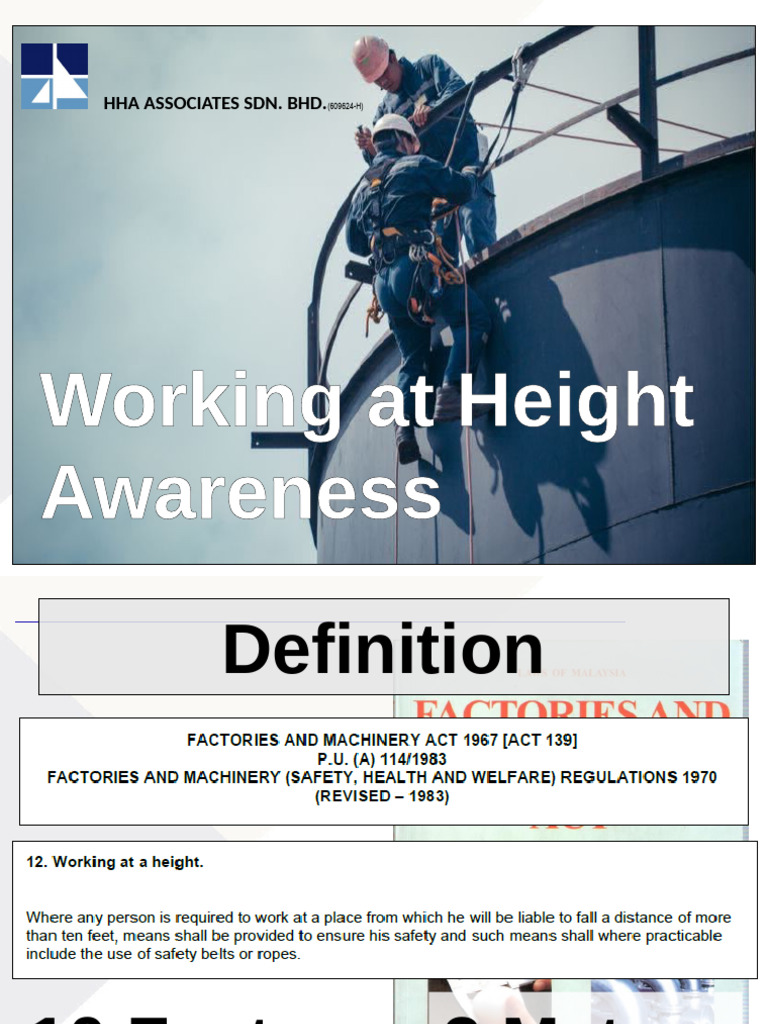 Working at Height Safety Guidelines | PDF | Ladder | Safety