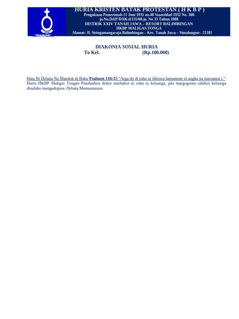 Amplop Diak - Sosial Tu Kel. Na Monding | PDF