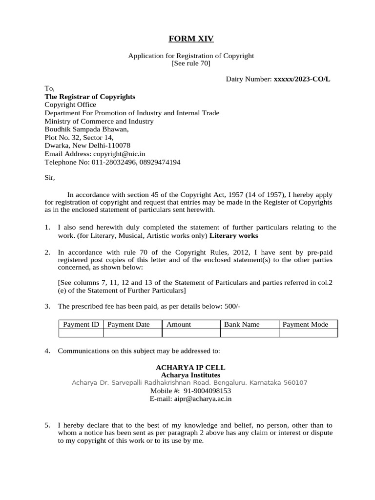 Copyright Registration Application for AMAR | PDF | Copyright | Computing