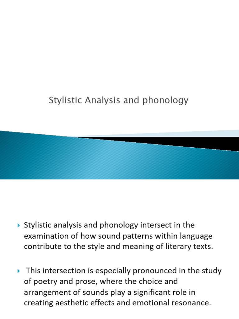 Phonology in Stylistic Analysis of Poetry | PDF | Rhyme | Poetry