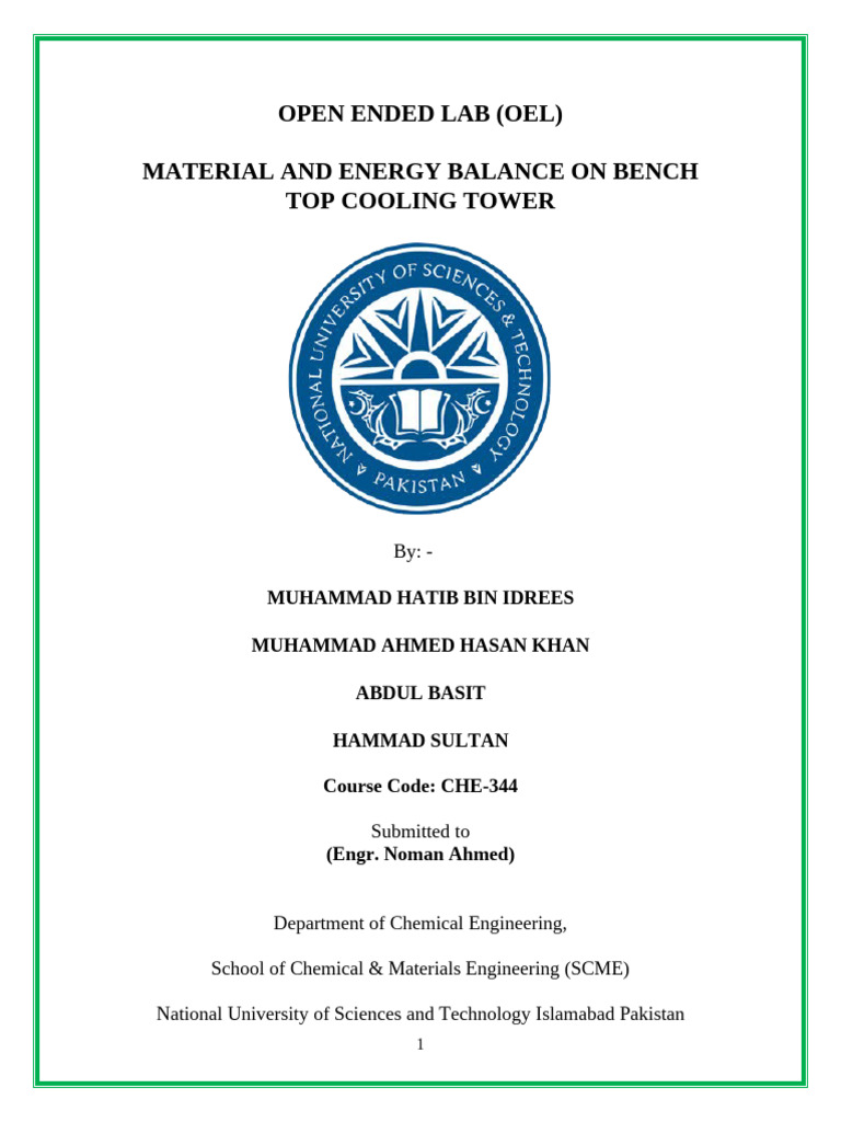 Energy Balance in Bench-Top Cooling Tower | PDF | Heat | Heat Transfer