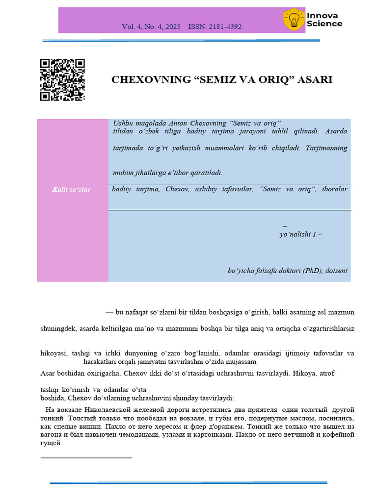 145-147+BADIIY+TARJIMADA+USLUB+VA+MAZMUN+A.+CHEXOVNING+“SEMIZ+VA+ORIQ ...