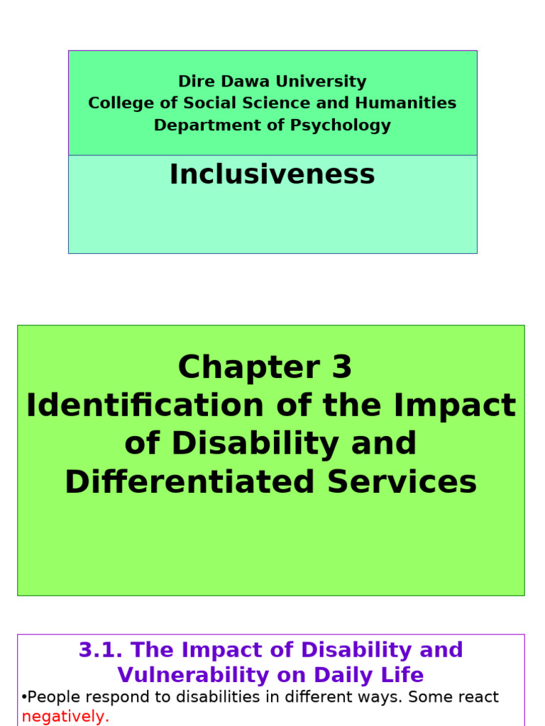 Chapter 3- Identifications of Impacts of Disability | PDF | Disability ...