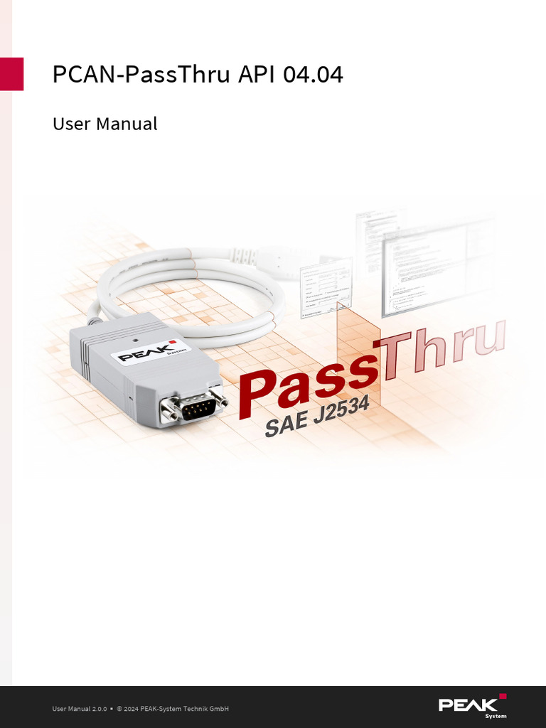 PCAN-PassThru API User Manual 2.0.0 | PDF | Computing | Computer ...