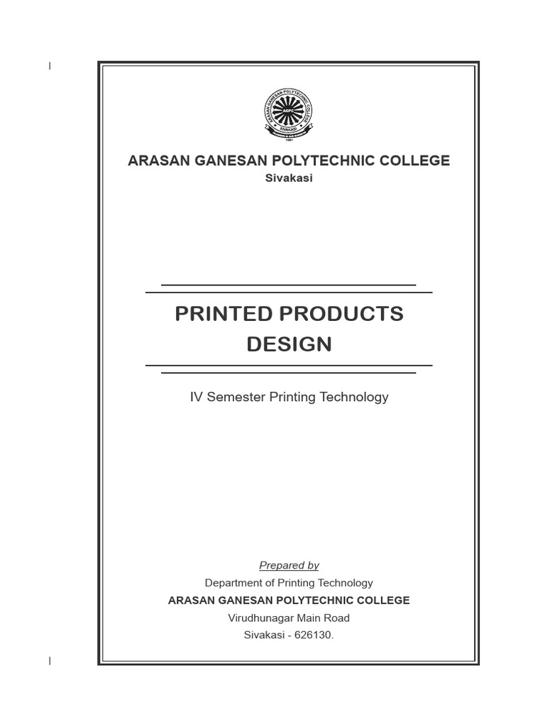 Printed Products Design Guide IV Sem | PDF | Typography | Typefaces