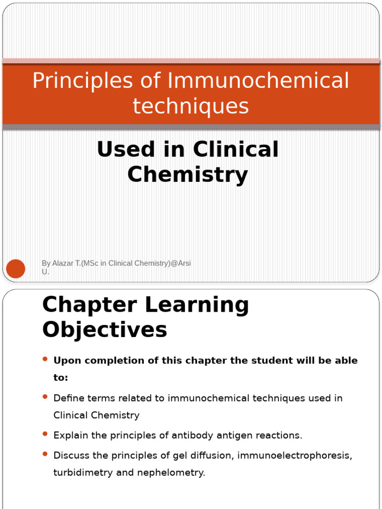 Principles of Immunochemical Techniques | PDF | Immunoassay | Physical ...